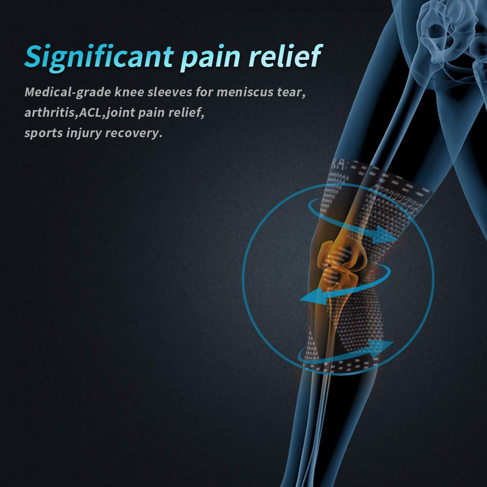 NEENCA Copper Knee Brace, Professional Knee Support with Patella Gel Pad & Side Stabilizers, Plus Size Compression Sleeves for Knee Pain, Sports, Workout, Arthritis, ACL, Joint Pain Relief - Single