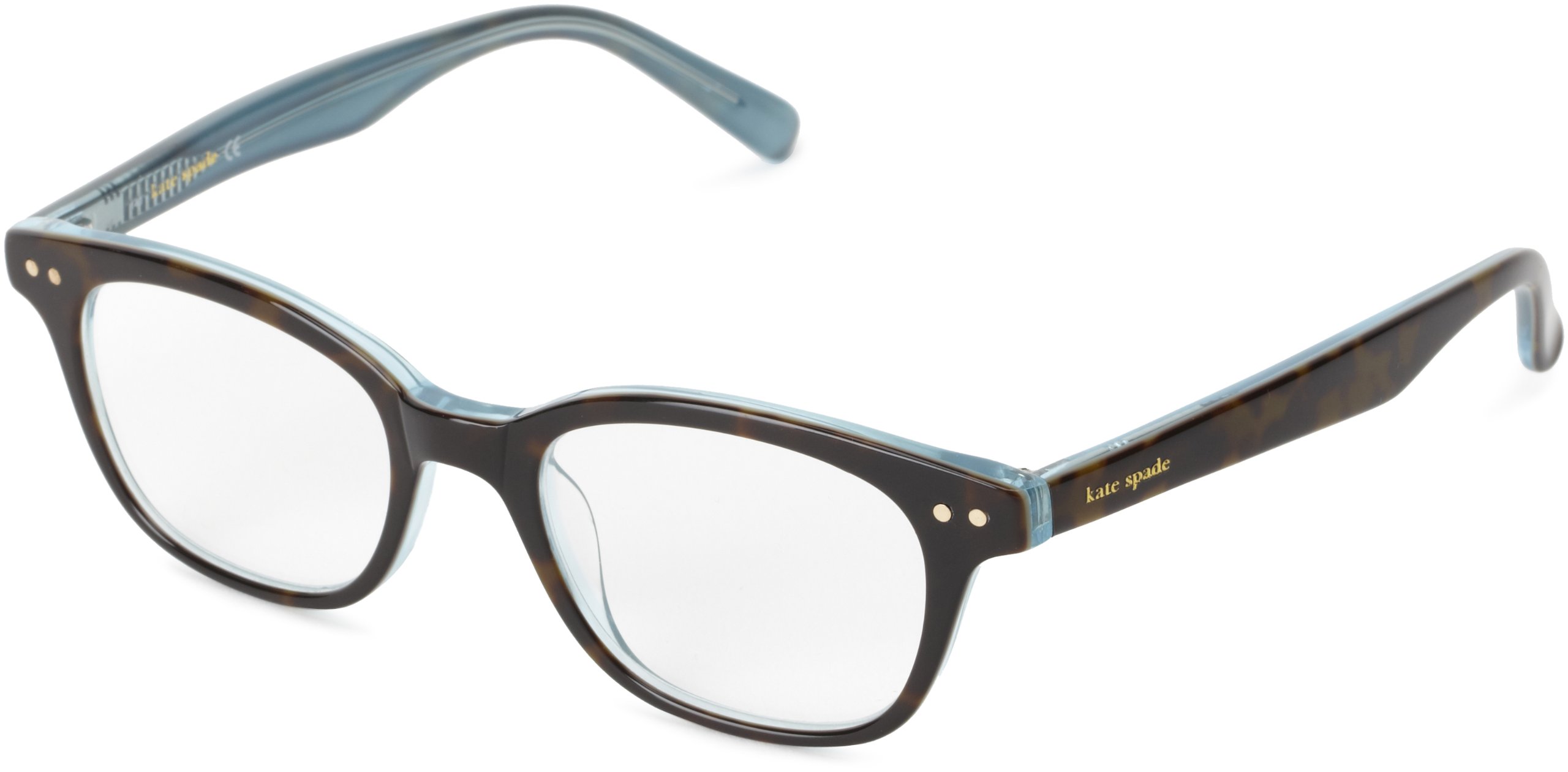 Kate Spade Women's Rebec Cat Eye Reading Glasses, Tortoise Aqua, 49 mm (2.5 x Magnification Strength)