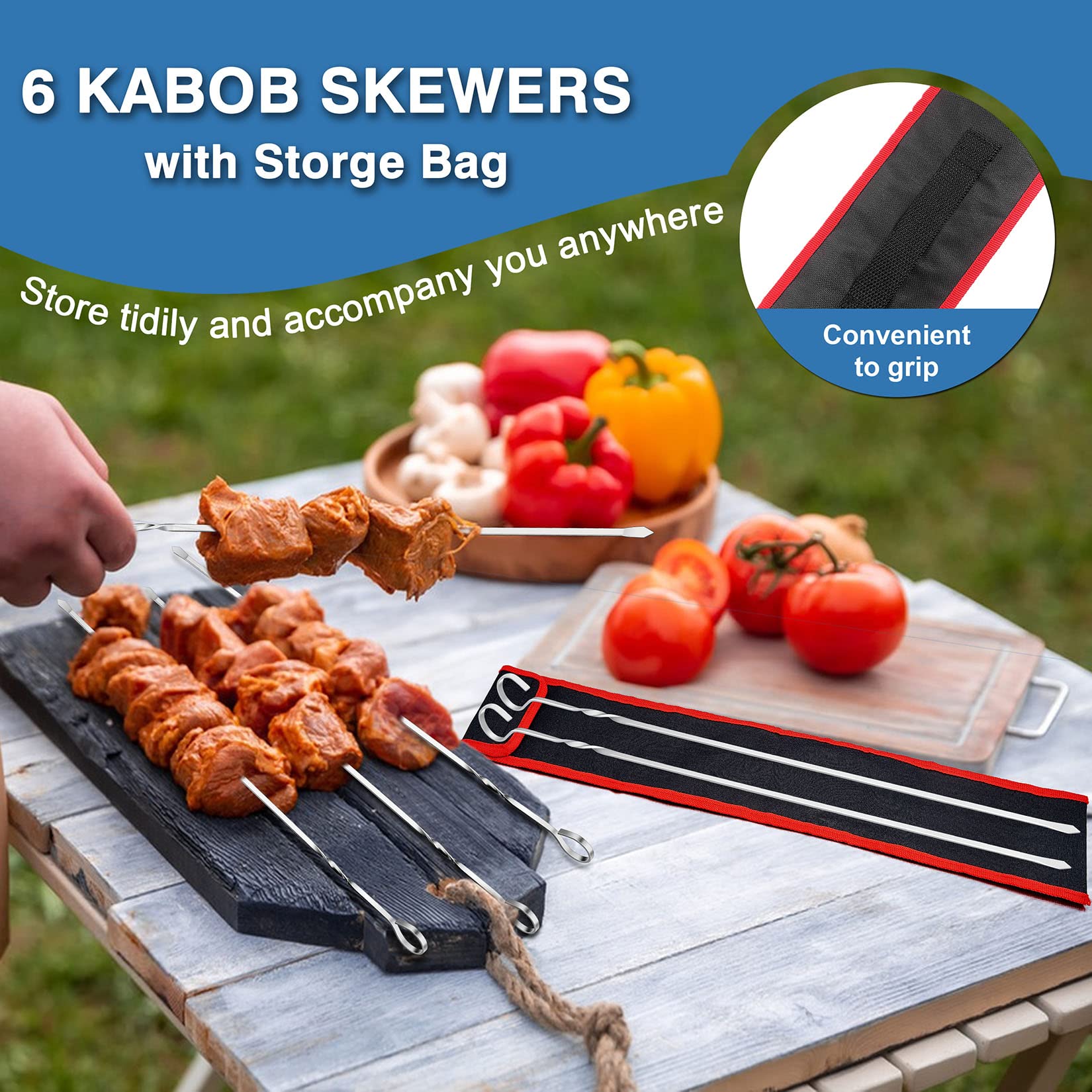 Joyfair Grill Accessories Set, 14Pcs BBQ Grilling Tools Kit for Outdoor Camping, Backyard Barbecue, Include Metal Spatula, Fork, Tong, Brush, Meat Claws, Storage Bag, Gift for Men Father on Birthday