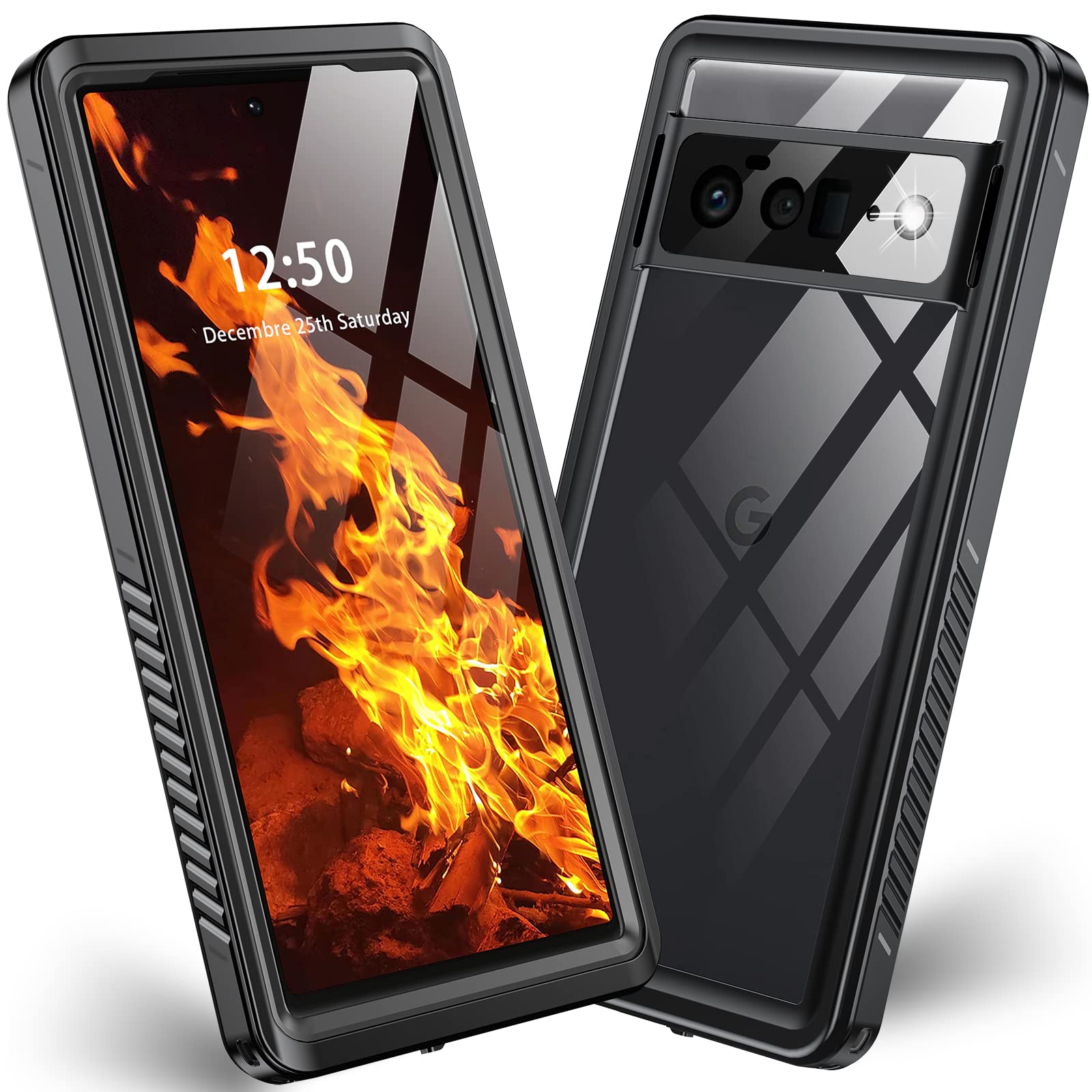 Nineasy for Google Pixel 6 Pro Case Waterproof, 360° Full Body Protection Built-in Screen Protector Heavy Duty Cover IP68 Underwater Shockproof Protective Phone Case for Pixel 6 Pro 6.7” 5G 2021