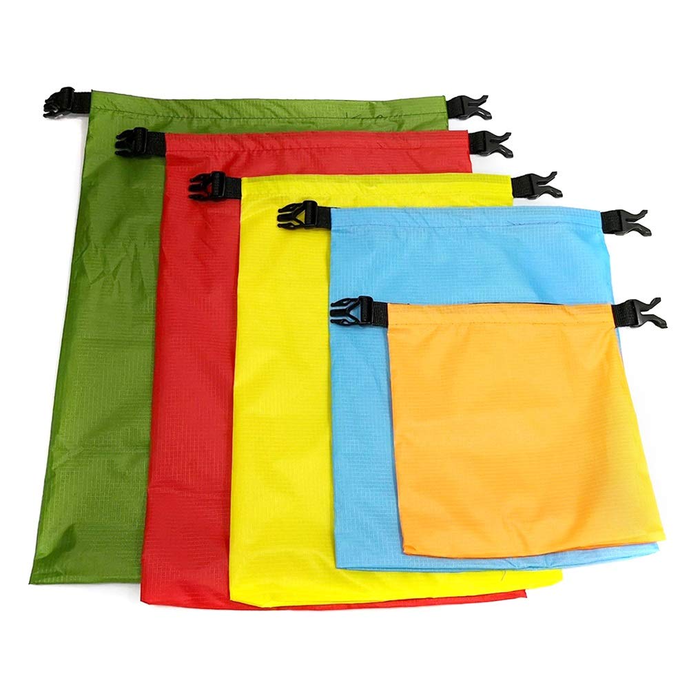 New 5 PCS Waterproof Bag Set Storage Roll Top Dry Bag Set for Skating Camping Boating Sailing Surfing Fishing Kayak Accessories (Color : Violet)