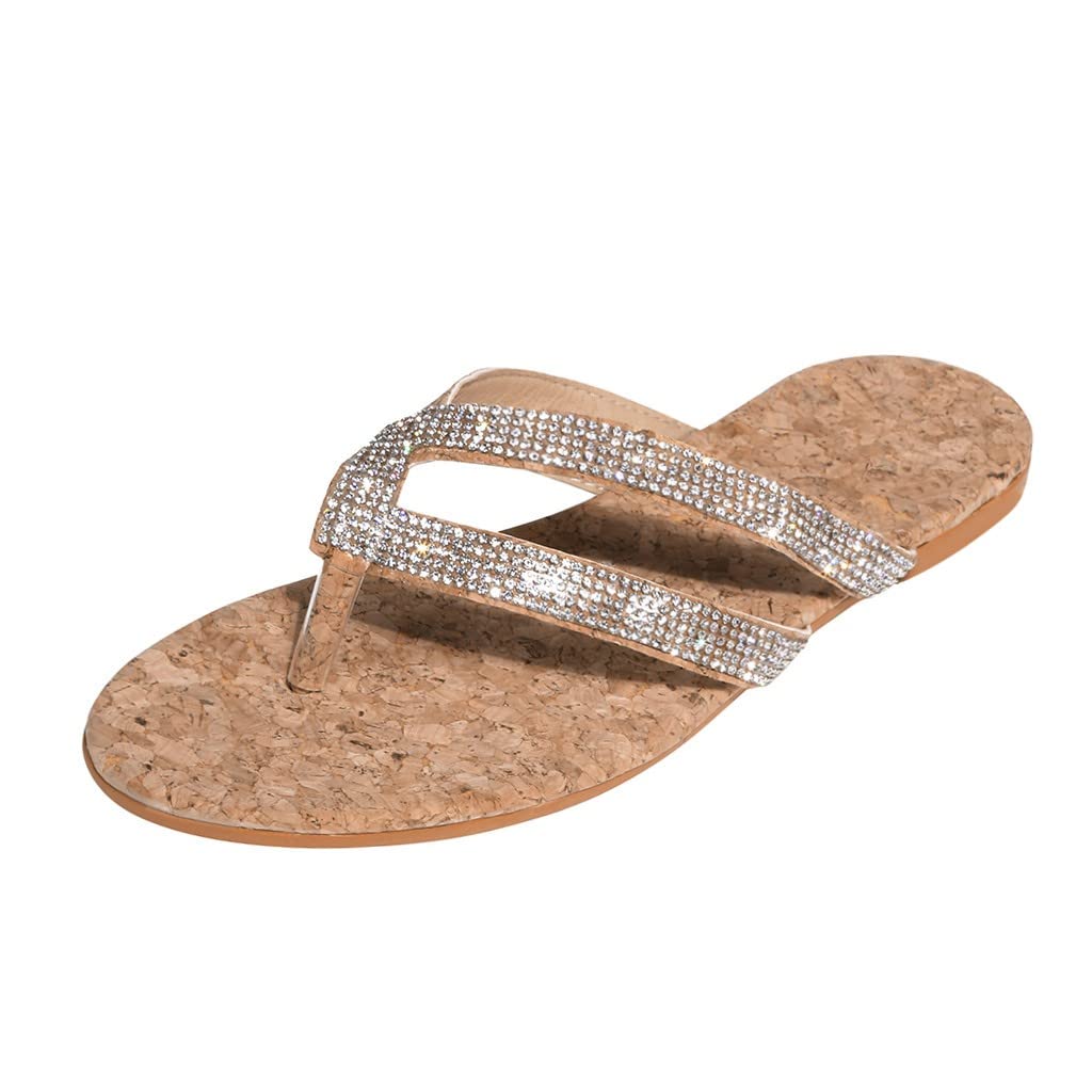 NOLDARES Sandals for Women Casual Summer Thong Wedge Sandals Buckle Strap Flip Flop Platform Sandals