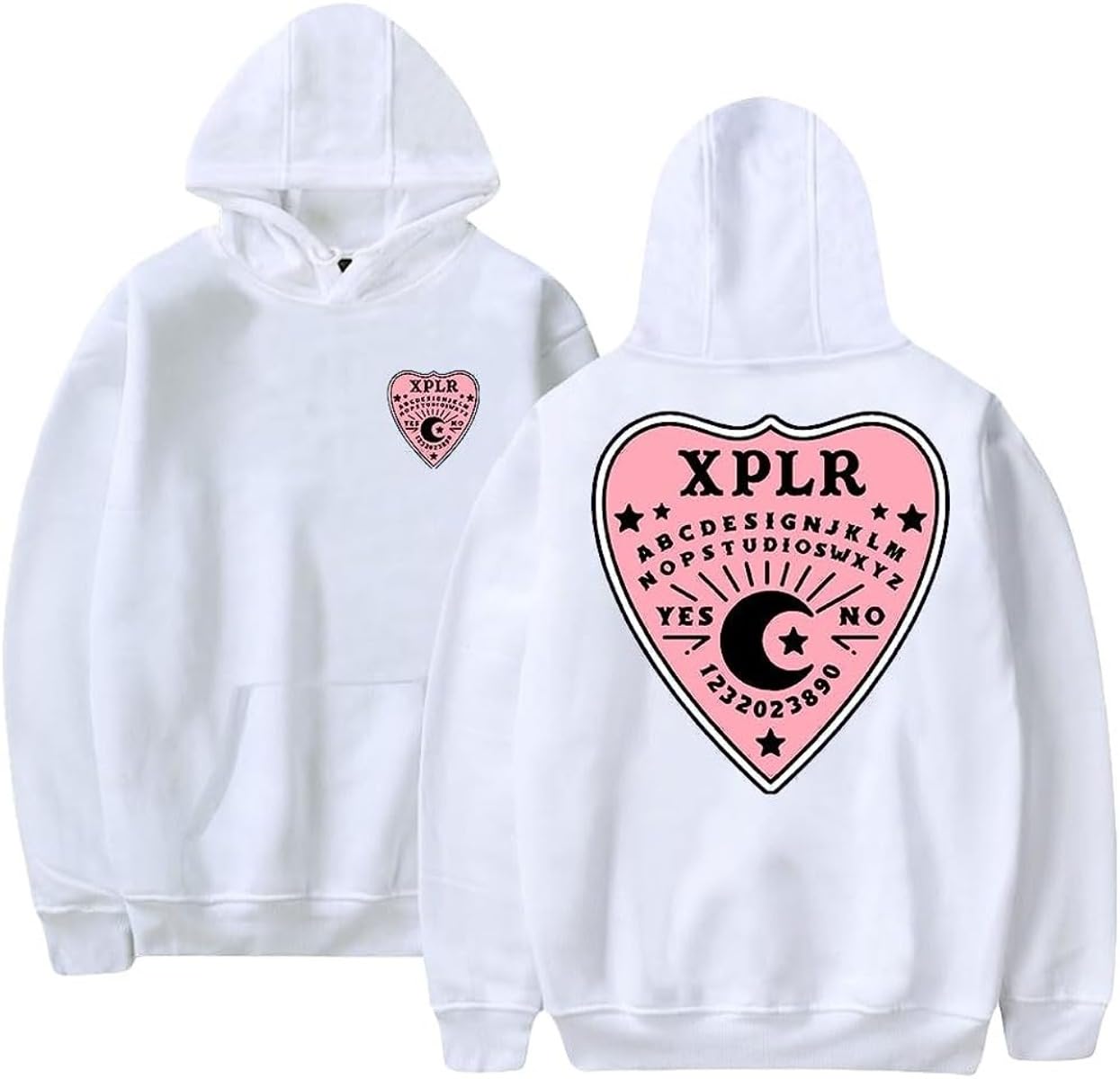 JJTOANE XPLR Merch Sam & Colby Ouija Hoodies Men Women Sweatshirts Casual Long Sleeve Pullover (White,Men-S)