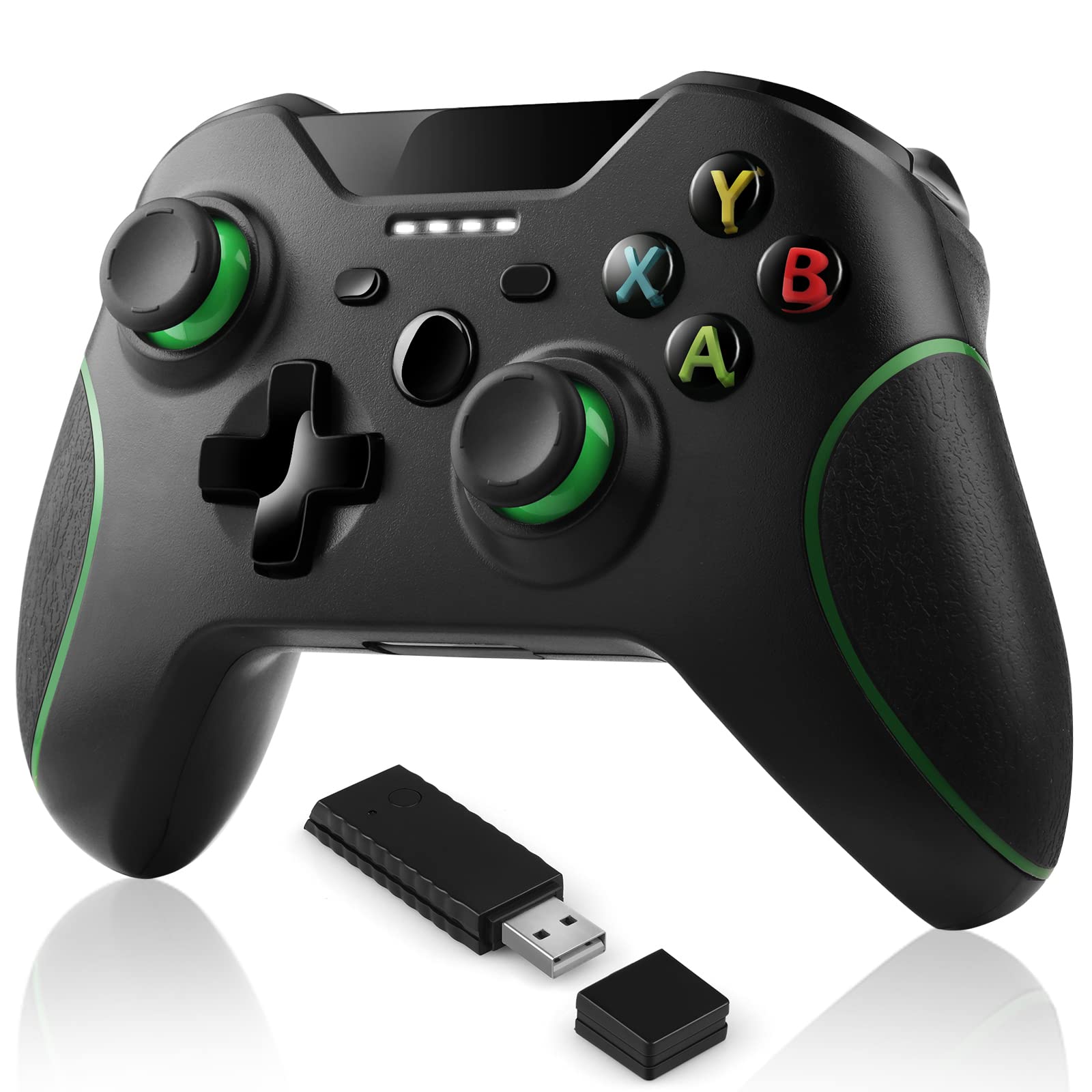 PomisGam Wireless Controller Compatible with Xbox One - 2.4GHz Game Controller Built-in Dual Vibration Gamepad Compatible with Xbox One/One S/One X/One Series X/S/Elite/PC Windows 7/8/10 (Black)