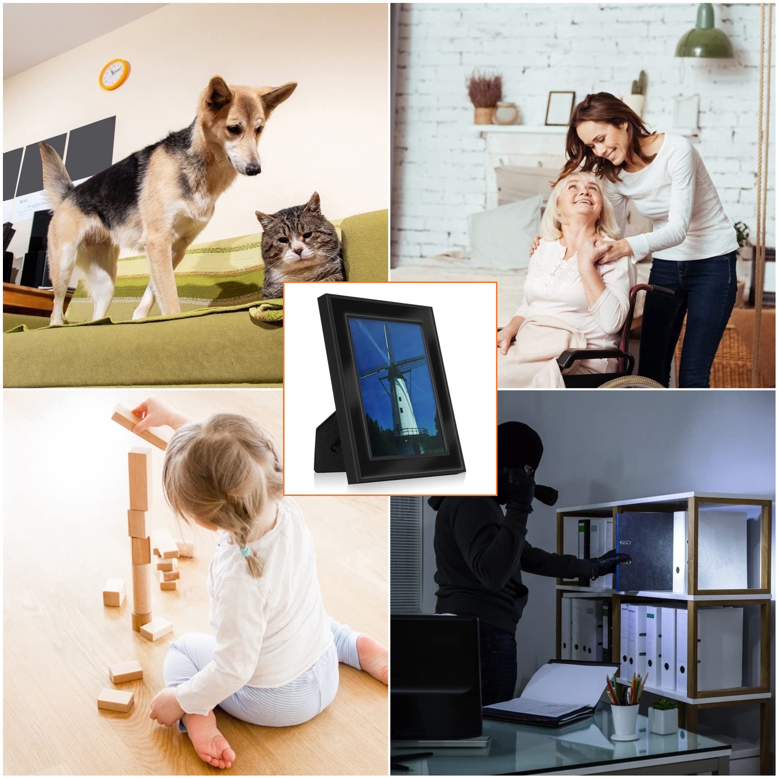 VERRNY Spy Hidden Camera Photo Frame HD 1080P Mini Camera Security Nanny Cam with Motion Detection for Home, Office,No WiFi Required
