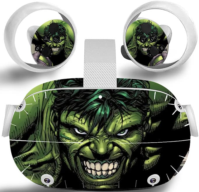 Oculus Quest 2 VR Headset and Controller Sticker, Vinyl Decal Skin for VR Headset and Controller, Virtual Reality Protective Accessories - Giant Green People