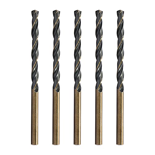 Ohamtes 7mm Reduced Shank Twist Drill Bits High Speed Steel HSS 4341 for Iron/Copper/Plastic/Aluminum Plates/Metal Materials, Round Shank, Double Edge, 5 Pcs