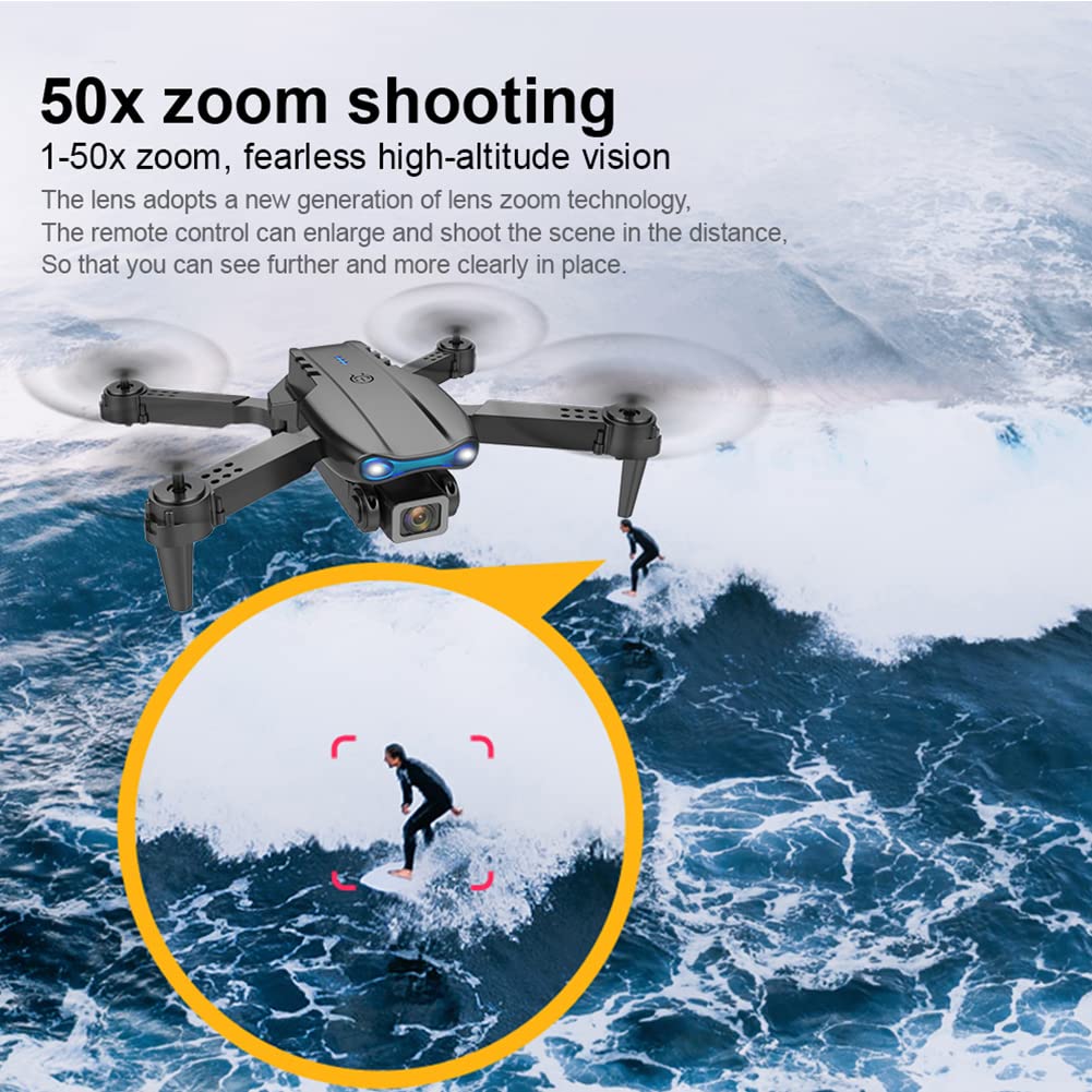 KADOWL Drone for Kids adult with 4K Camera,Remote Control Foldable Drone with Carrying Case,Gifts for Boys Girls with Altitude Hold, Headless Mode, One Key Start Speed Adjustment Auto Hovering, 3D Flips 2 Batteries, Long Endurance, Black