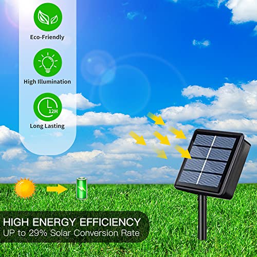 MAOKOT 2 Pack Solar Christmas Decorations Lights, 72ft 200 LED Solar Fairy Lights Outdoor Waterproof,Red Solar String Lights for Christmas Patio Tree Party Christmas Decorations