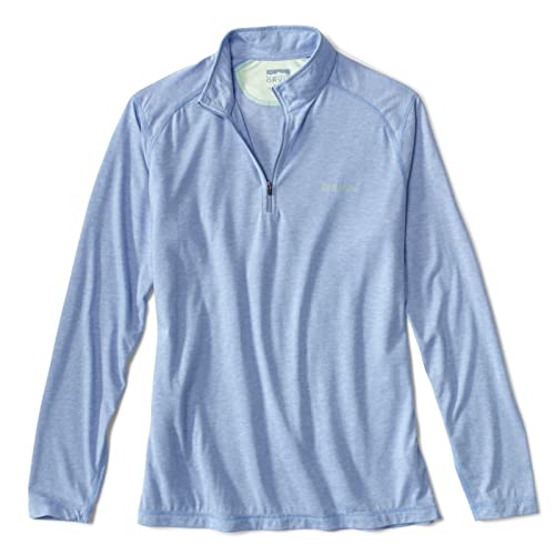Orvis Men’s Drirelease Quarter-Zip Long Sleeve Shirt for Men - Pullover Men’s T-Shirts with All-Natural Odor Protection, Blue Fog - X-Large