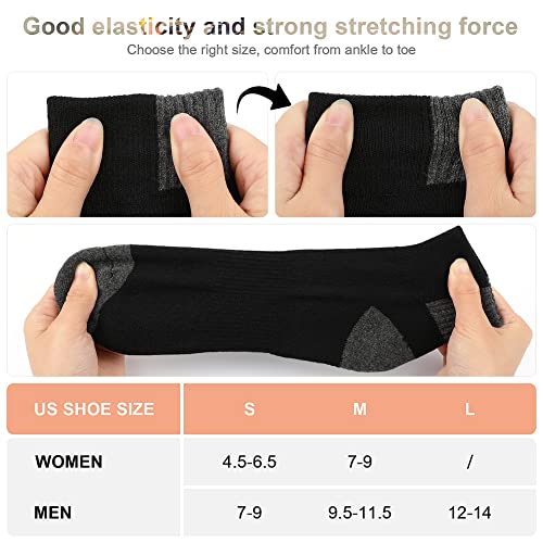 Nonwe Low Cut Socks Womens Breathable Short Golf Socks with Cushion Black&Gray S 6 Pairs