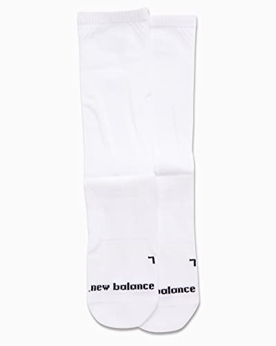 New Balance Men's Athletic Arch Cushion Comfort Crew Socks (5 Pack), Size 6-12.5, True White Old
