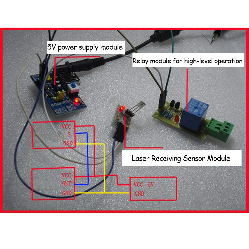 KOOBOOK 5Pcs Laser Receiver Sensor Module Board Non-Modulator Tube for Arduino