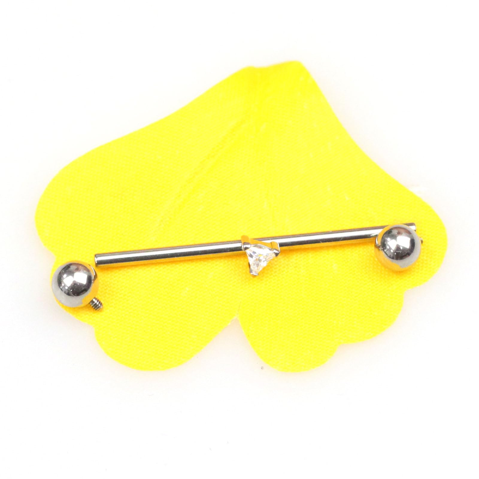 NewkeepsR Implant Grade23 Titanium Internal Thread 1.6mm(14g) Thickness, 38mm(1&1/2'') Bar Length 3 White Opal Stones Ear Industrial Barbell