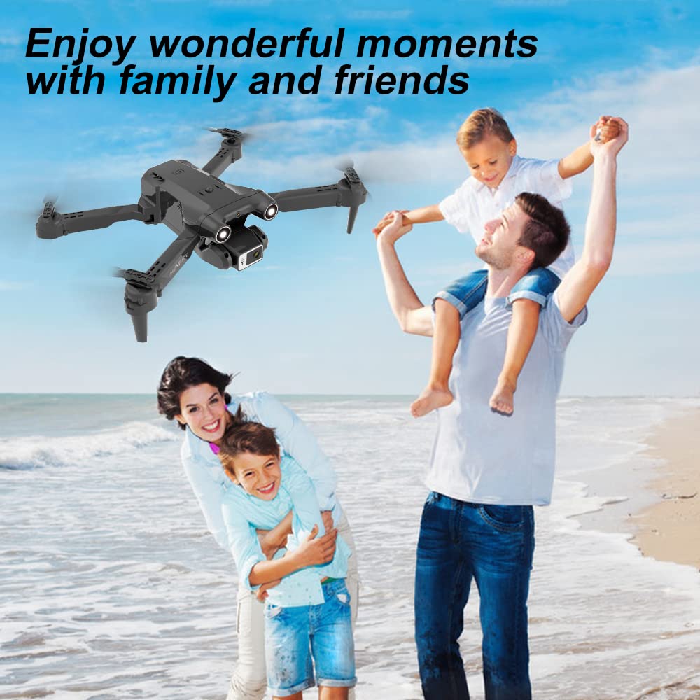 KEVKY Smart Drone 4K Camera-Obstacle Avoidance,120 degreeRemote Control Adjustable Lens,Foldable 4K FPV,One-key start /Altitude Hold/Gestures Selfie/3D Flips, 2 Batteries Kids Adults Black Mini Drone