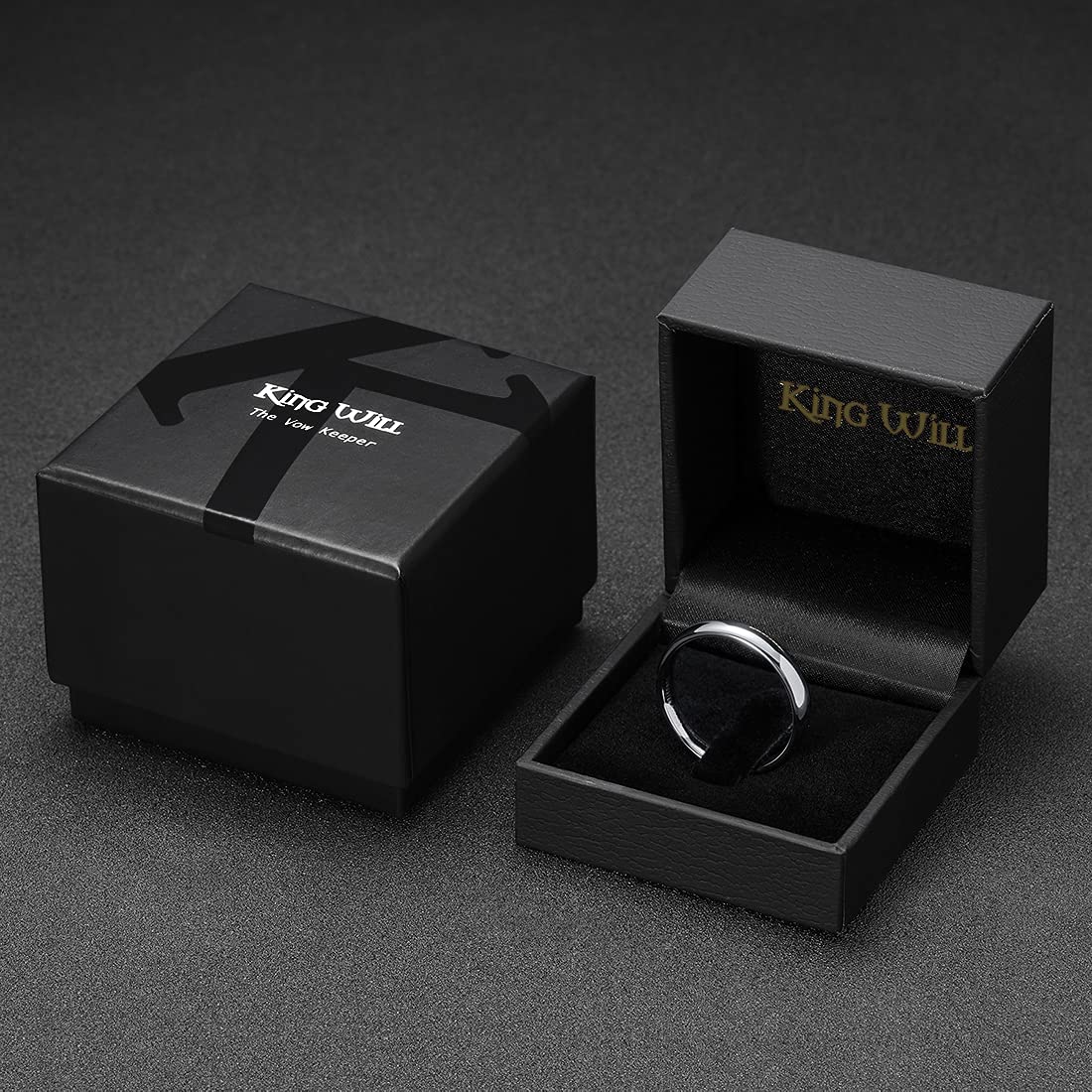 King Will BASIC Men's 6mm High Polished Comfort Fit Domed Tungsten Carbide Ring Wedding Band 10.5