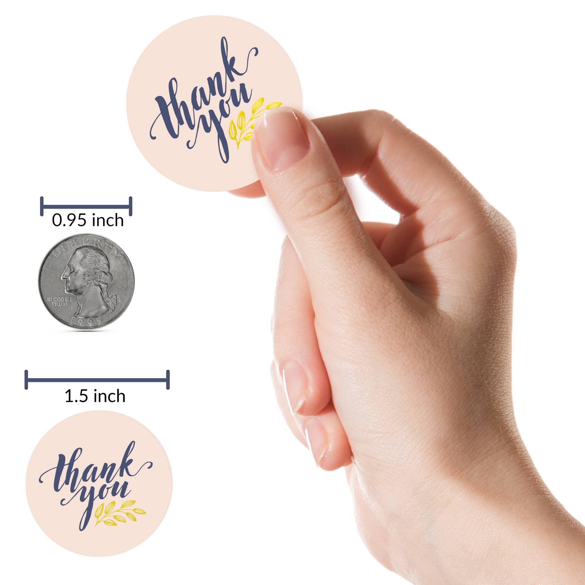 Thank You Stickers Roll - 500 Pcs 1.5 Inch 4 Patterns Hot Stamping Thank You Sticker Labels for Envelope Seals, Gift Packing, and Business