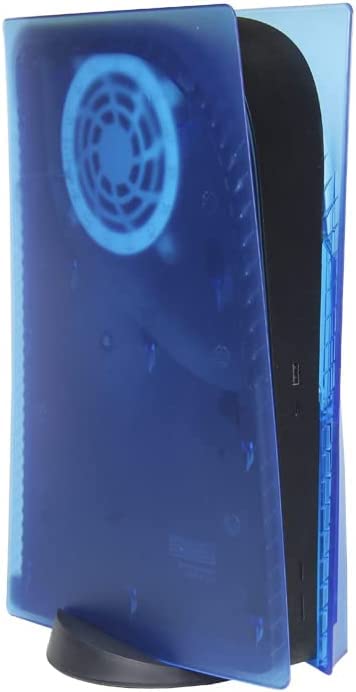 Rymfry Face Plates Cover Skin Shell Panel for PS5 Console,Protective Shell Faceplate Cover for PS5 Console,Disc Edition and Digital Edition Replacement (Disc Edition Clear Blue)