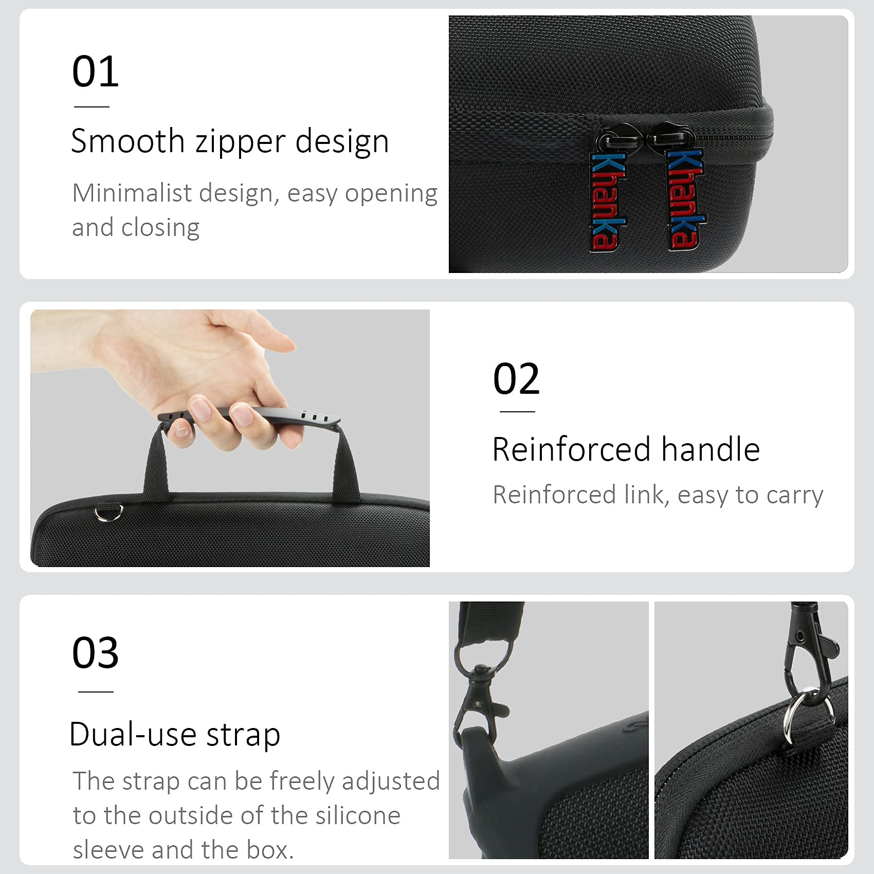 Khanka Hard Travel Case + Silicone Case Replacement for JBL Charge 5 Portable Waterproof Wireless Bluetooth Speaker