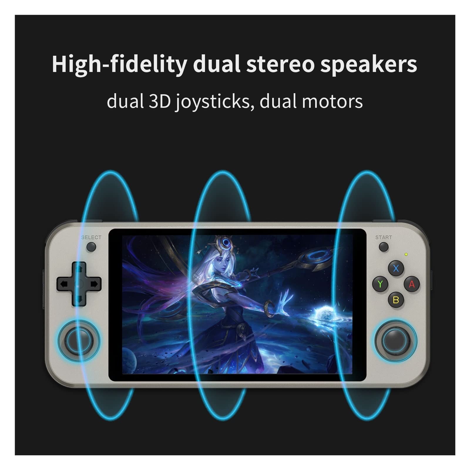 RG552 Handheld Game Console 5.36-inch IPS Touch Screen Video Game Player (Color : RG552 B 80G US Plug)