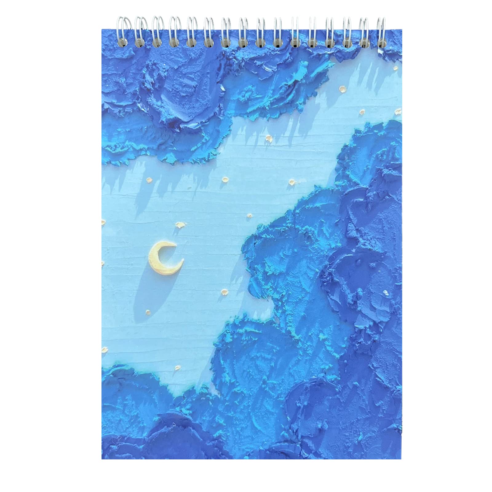 Sticker Book Collecting Album Reusable Stickers Collection Storage Book with 40 Sheets Blank Release Paper for Stickers Holder Organizer A5 Size Double-Sided Use (Dark Blue Cloud)