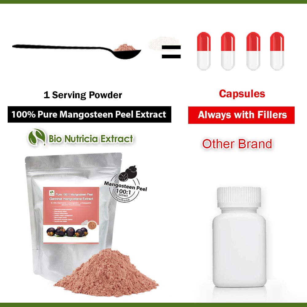 Mangosteen Peel Standardized Pure 100:1 Garcinia 6-10% Xanthone Mangostana Powder Extract 500g