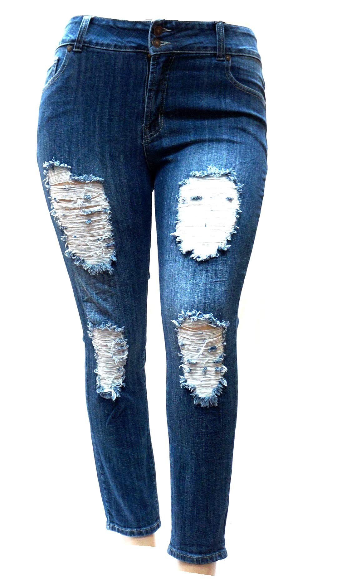 KUNMI Jack David ALLABREVE Gboomo 1826 WallFlower Plus Size Astylish Distressed Ripped Lee Blue Skinny Jeans Lildy vanberfia…