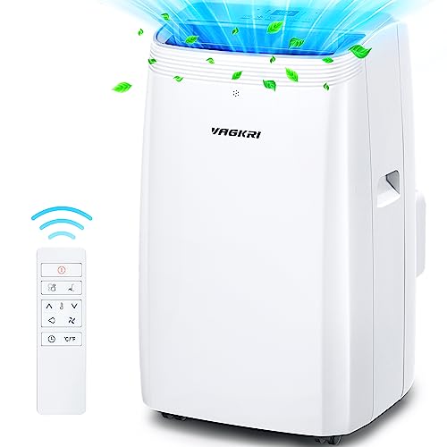 VAGKRI Portable Air Conditioners 12000 BTU ASHRAE (8150 BTU DOE/SACC), 3-in-1 AC Unit with Fan & Dehumidifier Cool up to 500 sq. ft, Portable AC with Smart/Sleep Mode, 3 Fan Speeds, Auto Swing, 24H Timer, Remote Control