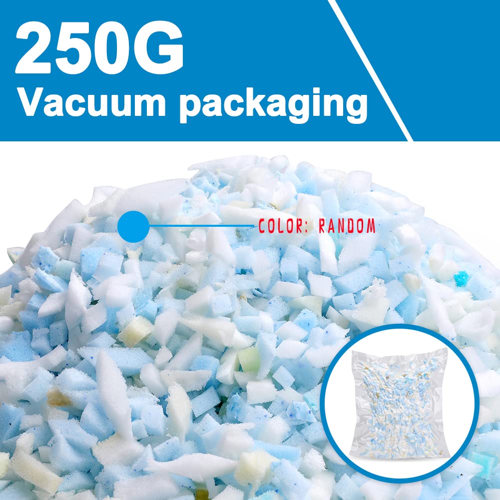 Jmuiiu 300g/10.58oz Bean Bag Filler Shredded Memory Foam Filler Replacement Fill for Pillows, Bean Bag Chairs, Dolls, Sofas, Christmas Stuffed Animals, Crafts
