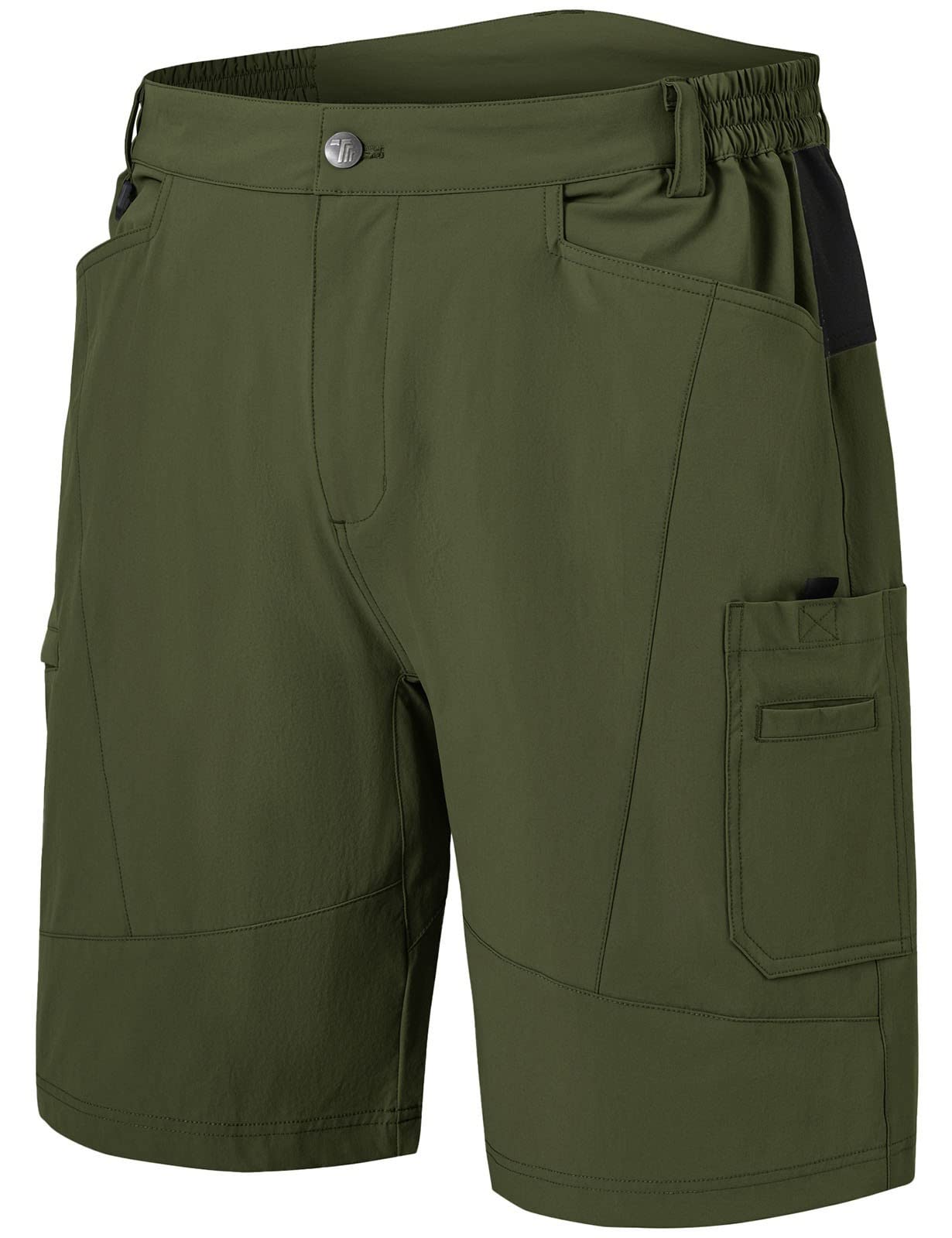 Rdruko Men's Work Shorts Lightweight Quick Dry Outdoor Hiking Fishing Shorts 8 Pockets(Army Green, US 32)