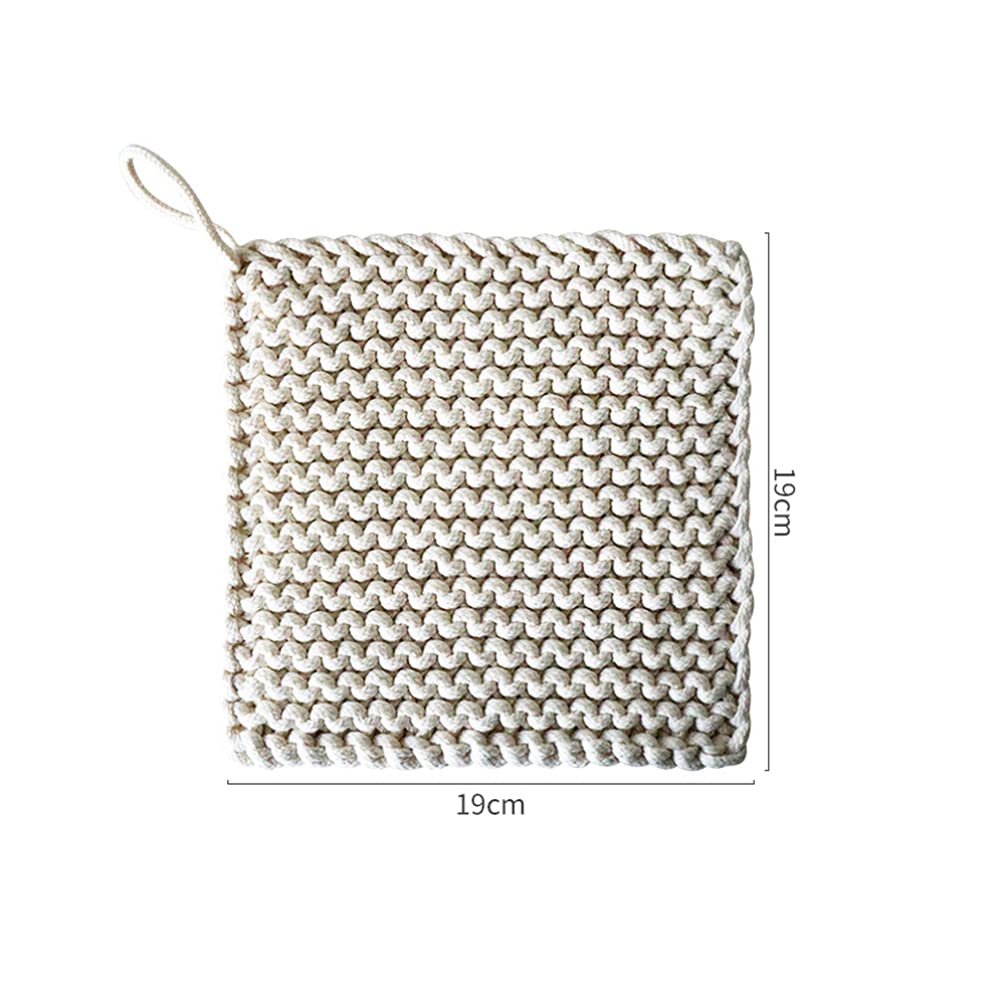 OSALADI Japanese Pot Holders Crochet Woven Hot Dishes Pans Mat Weave Cotton Trivets for Hot Dishes Hot Pot Holders ( 19CM )