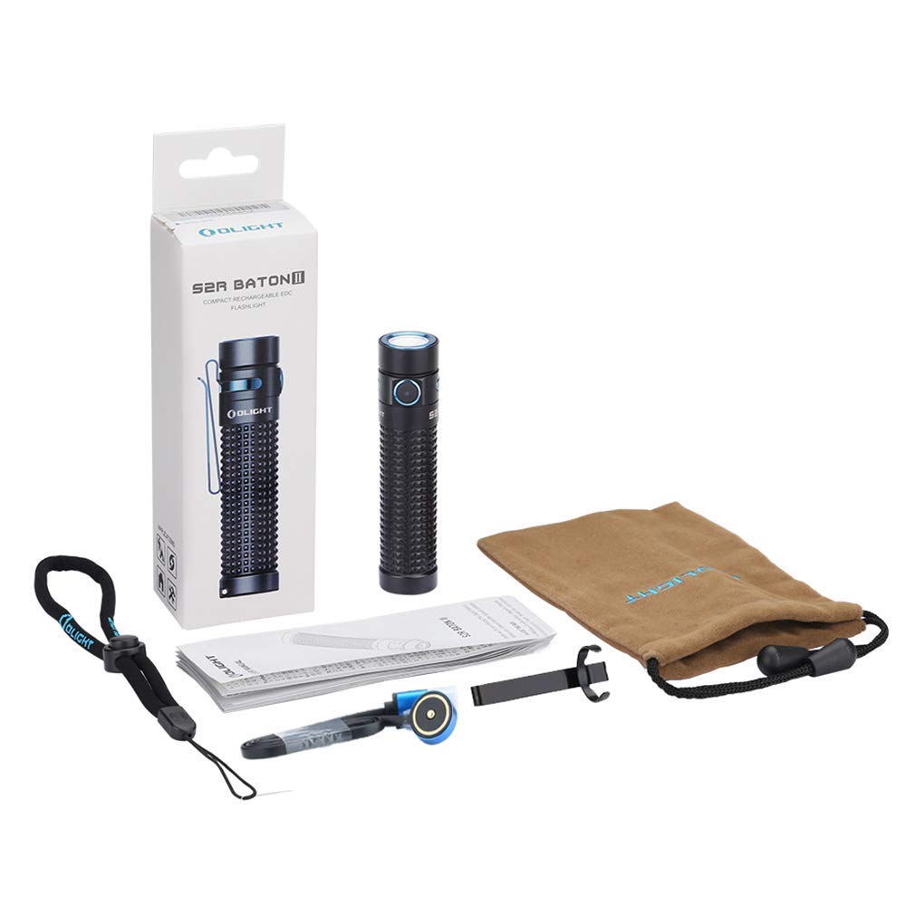 OLIGHT S2R II 1150 Lumens EDC Flashlight USB Magnetic Rechargeable Torch Light Equipped with Variable-Output Side Switch and Dual Direction Pocket Clip