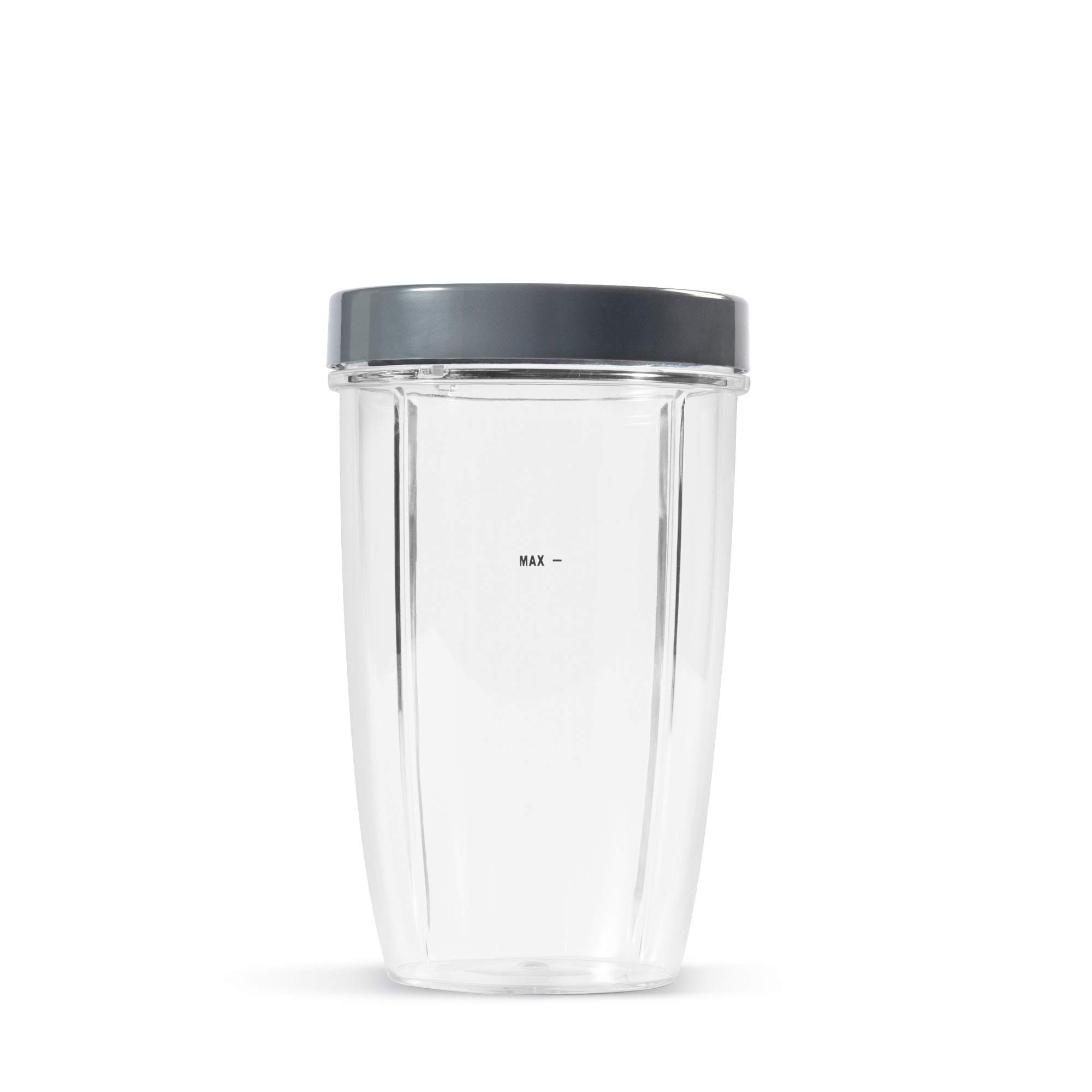 NutriBullet NB9-1301S Pro 13 Pcs Silver, 900W & 24 Ounce Tall Cup with Standard Lip Ring, Clear/Gray