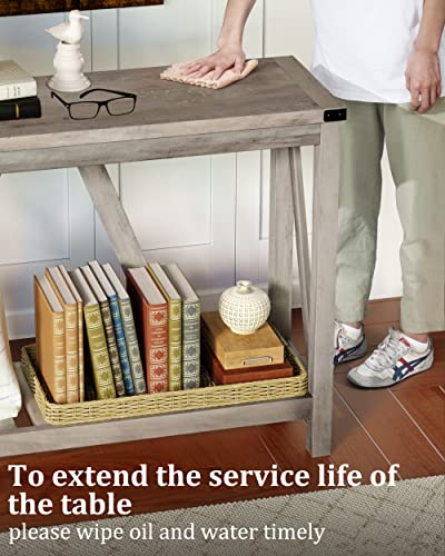 JOINHOM Entryway Table - Wood Console Table with Shelves, Farmhouse Sofa Table for Entryway, Living Room, Hallway
