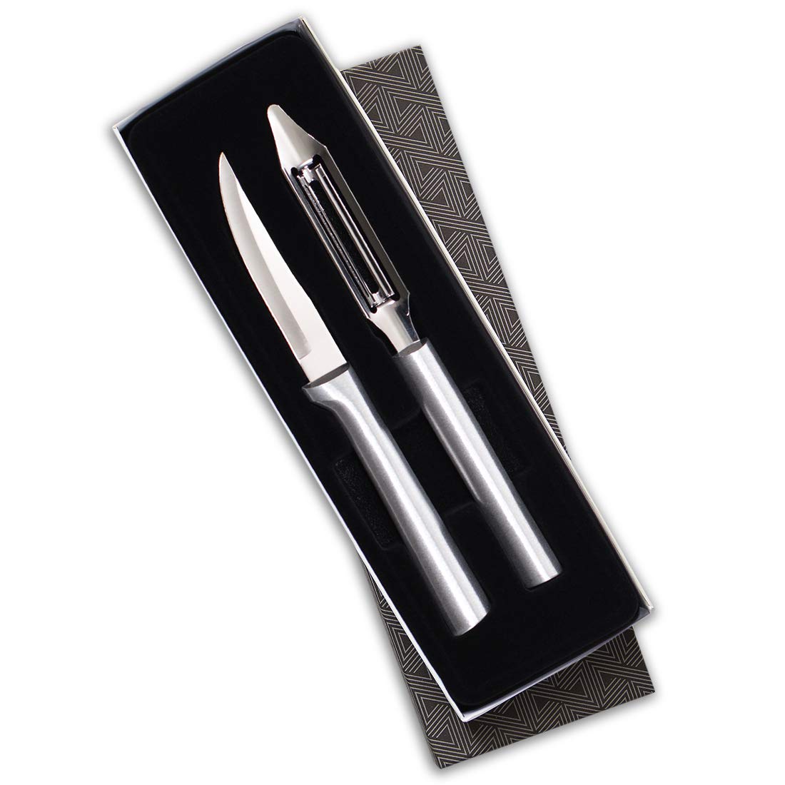 RADA Stainless Steel Paring Knife and Vegetable Peeler β Pare and Peel Gift Set with Knife Sharpener