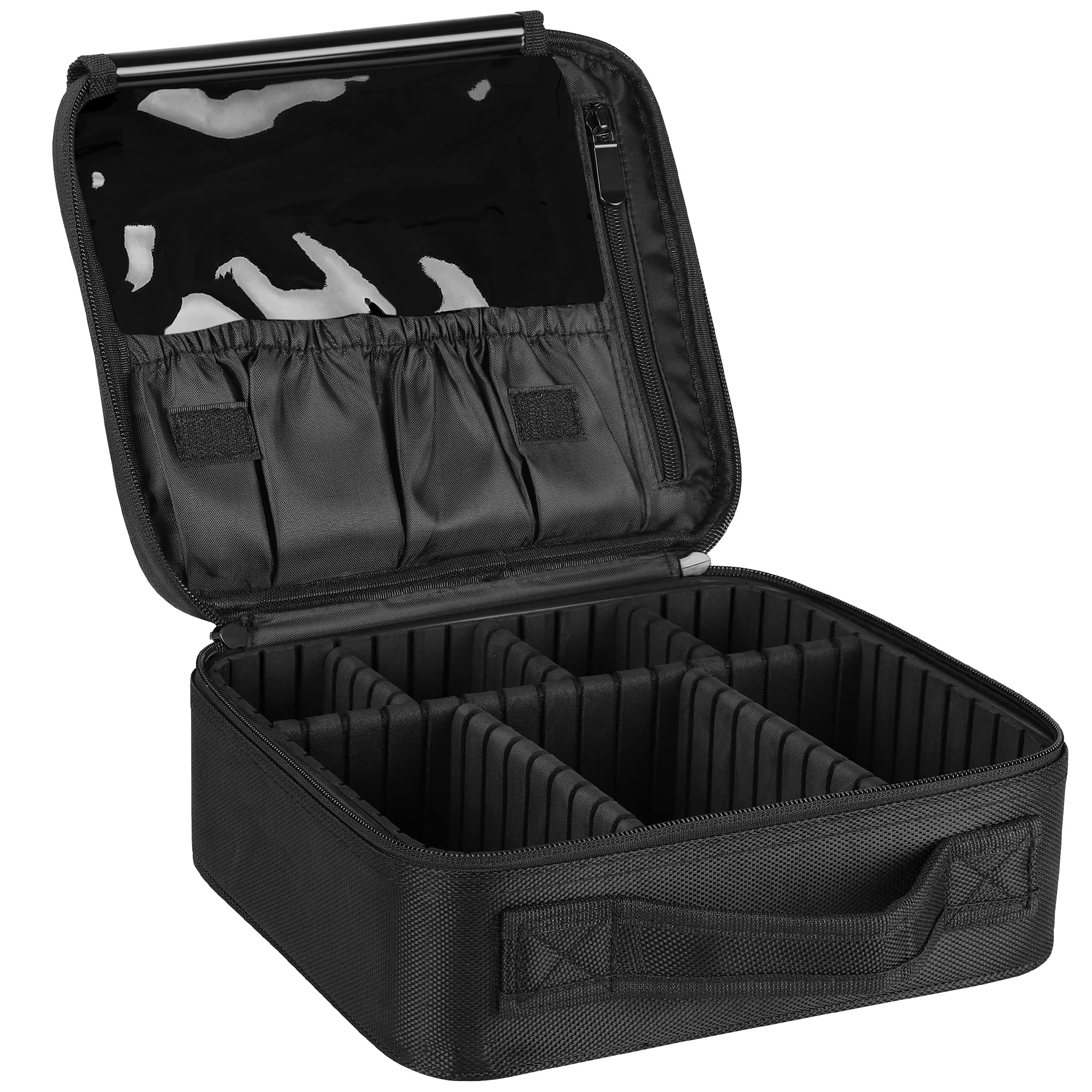 Kootek Travel Makeup Bag Portable Cosmetic Organizer Train Case with Adjustable Dividers for Cosmetics Makeup Brushes Toiletry Jewelry Digital Accessories