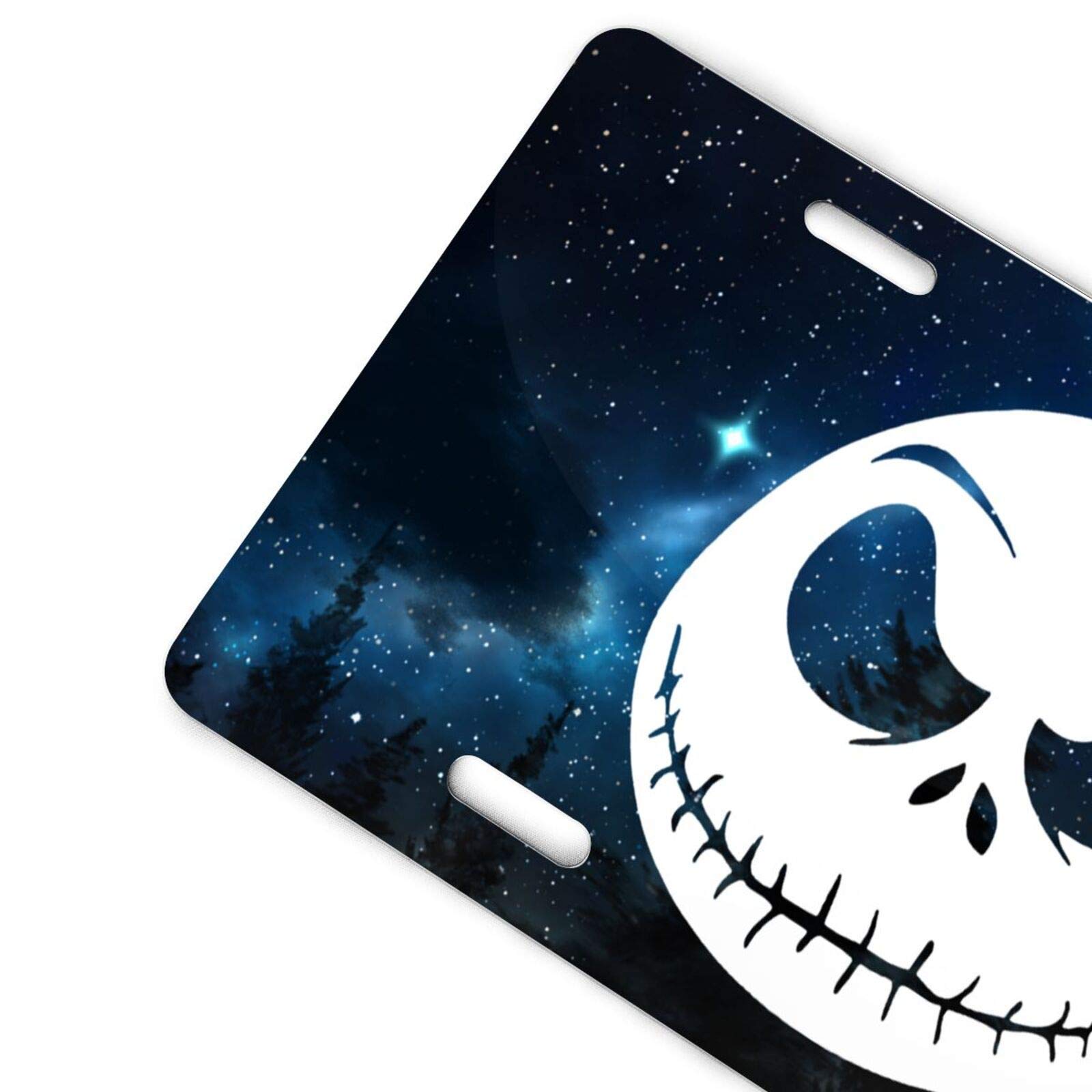 JUCHen Jack-Skellington License Plate Auto Truck Front Tag Metal License Plate Cover Frame for Car 6"x12"