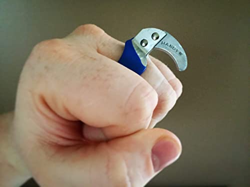 The Original Handy Safety Knife - Utility Ring Knife for Finger with Sharp, Curved Blade - Handy Gardener's Three Pack - By Handy Twine Knife