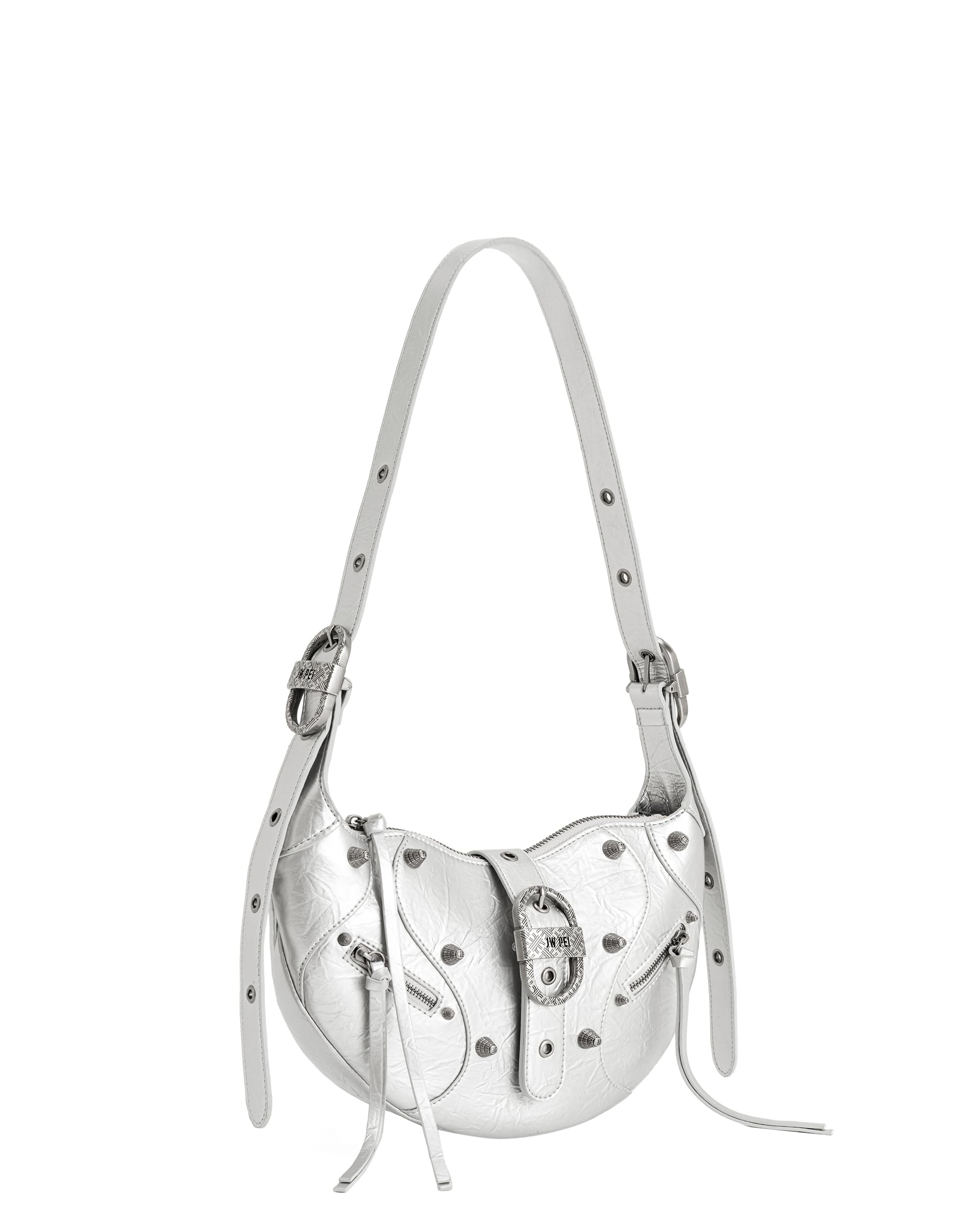 JW PEI Women's Tessa Metallic Pleating Shoulder Bag - Silver