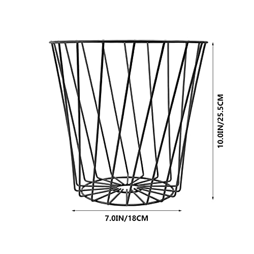 Zerodeko Mesh Wire Garbage Can Black: Litter Trash Bin Round Open Top Wastebasket Home Office Rubbish Trash Basket Recycling Bins