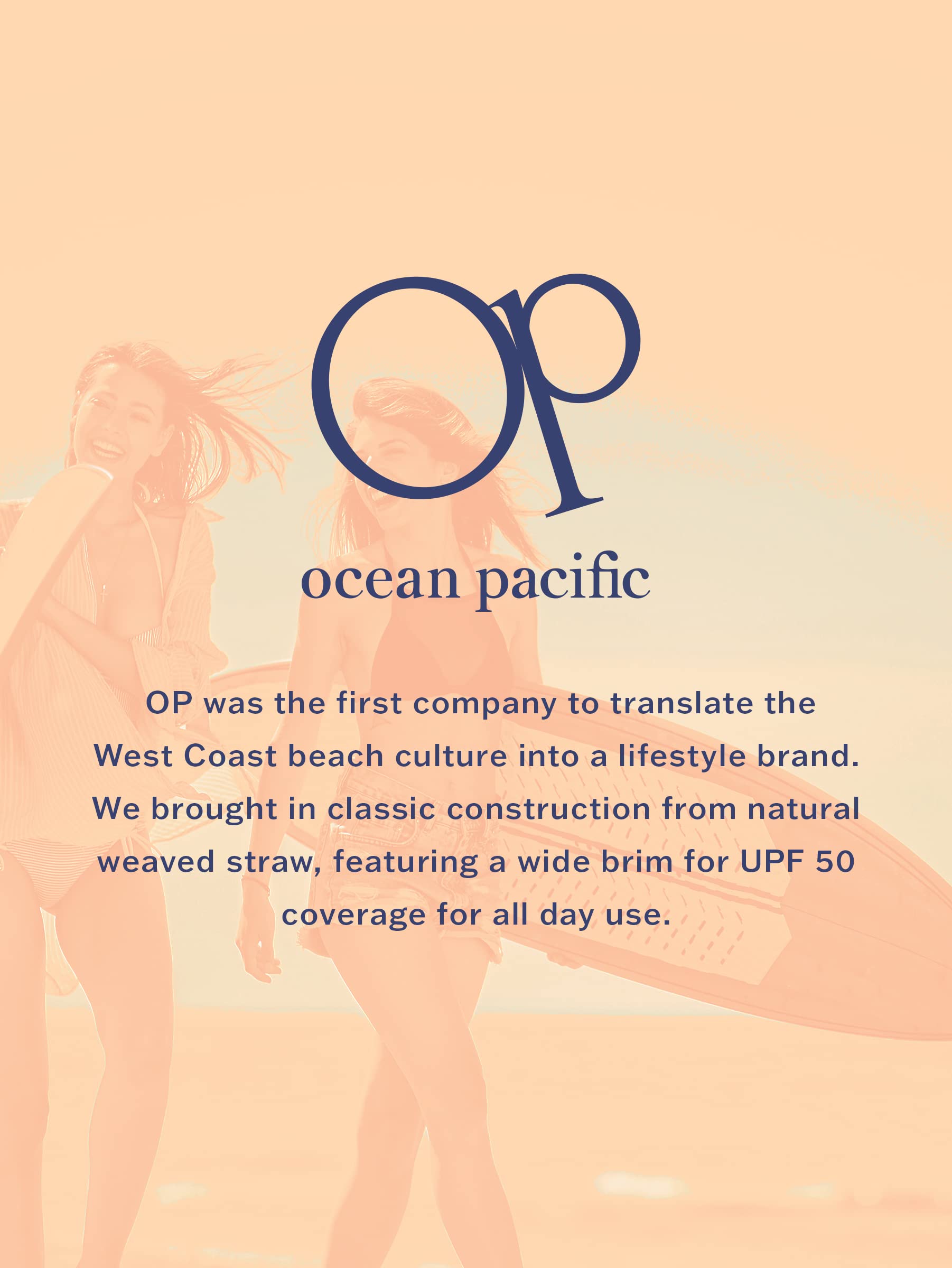 Ocean Pacific Beach Roll Up Straw Sun Hat Visor for Women, Sun Protection UPF 50 (Natural)