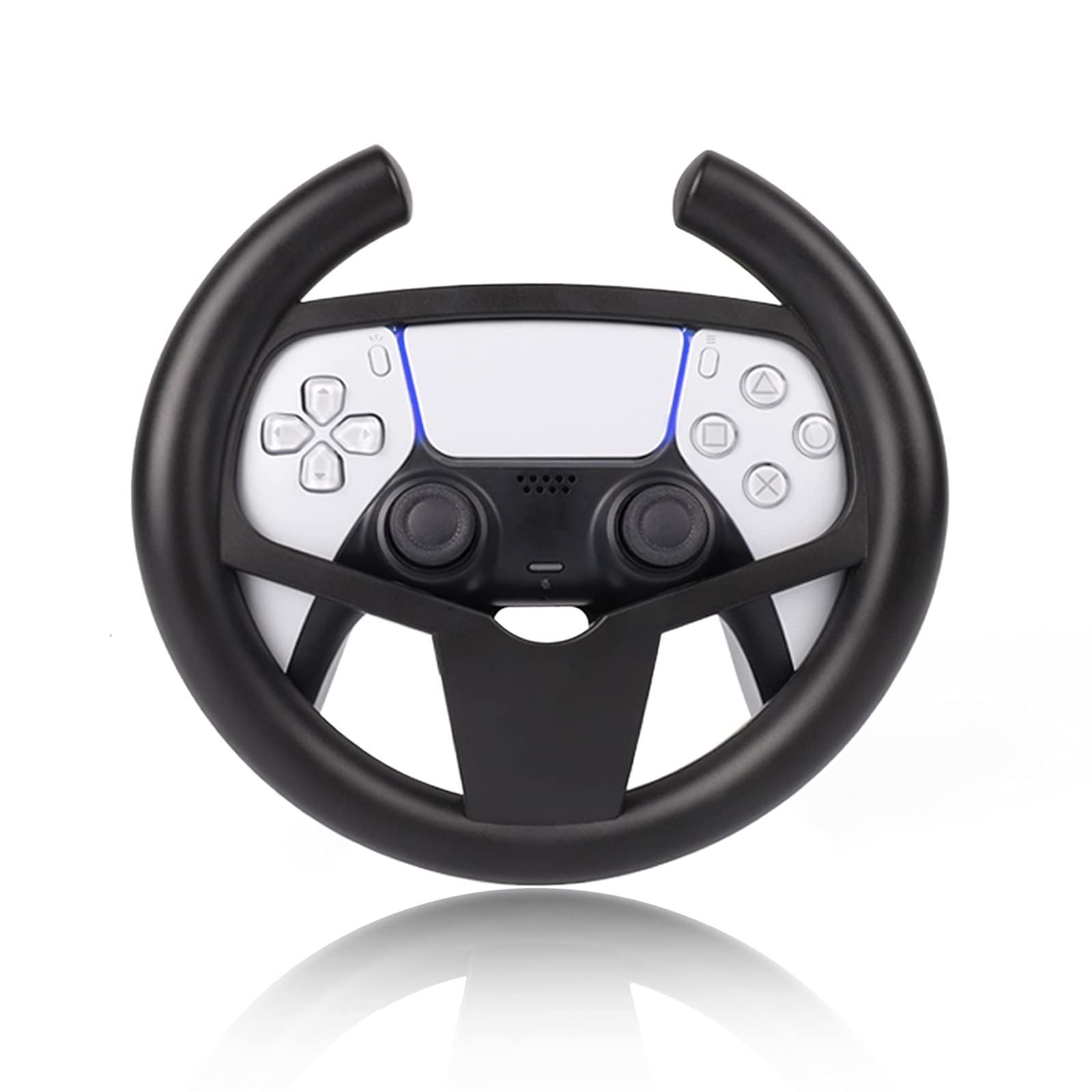 PowerLead PS5 Controller Steering Wheel, Game Steering Wheel, Playstation 5 Accessory, Works with PS5 Car Driving Video Game (Black)