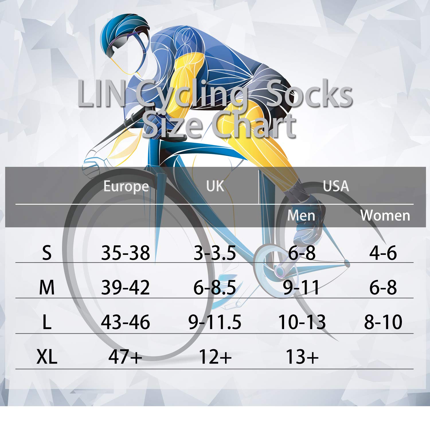 LIN 4 Pack Compression Cycling Socks for Men & Women Breathable Biking Sports Quarter Socks for Mountain Road Bike (M(9-11), Assorted-4 Pack)