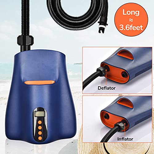 Paddle Board Pump Electric Portable - Stand up Paddle Board Pump for sup air Pump,20PSI High-Pressure with Auto-Off, Deflation Function and 12V DC Car Connector for Inflatables, Kayaks and Boats