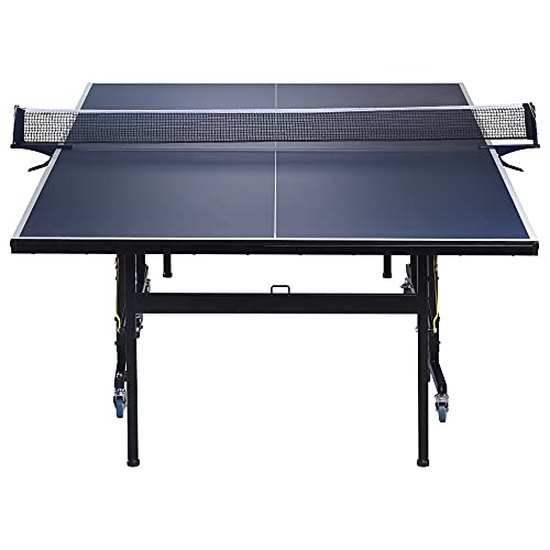 LASBAK Top Ping Pong Table-Ping Pong Net Included - Foldable Table - Playback Mode Game Table for Single Player Use - High Durability Frame and Surface (Blue)