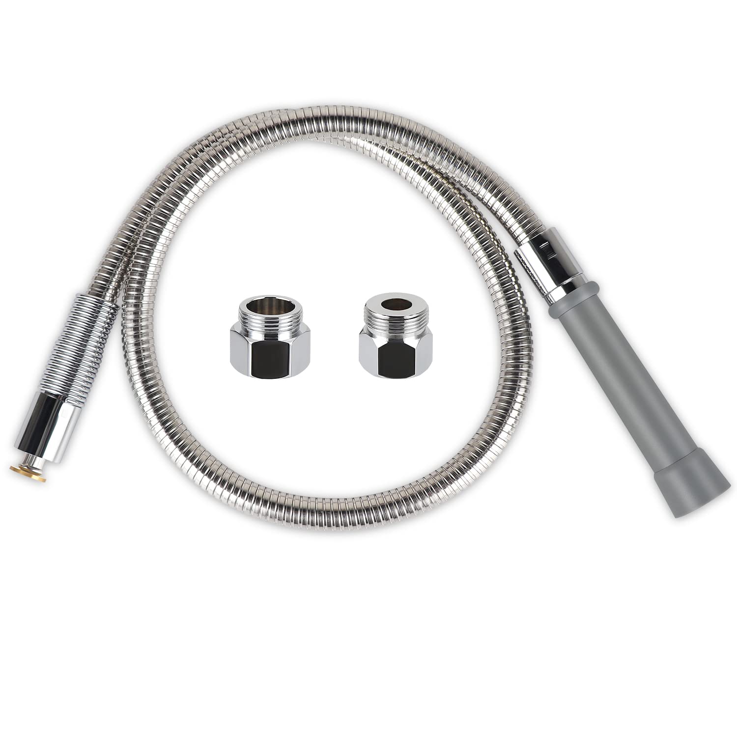 TBER Replacement B-0044-H Pre Rinse Sprayer Hose for TS Brass, 44” Flexible Stainless Commercial Kitchen Sink Faucet Hose with Heat Resistant Grip Handle(Gray)