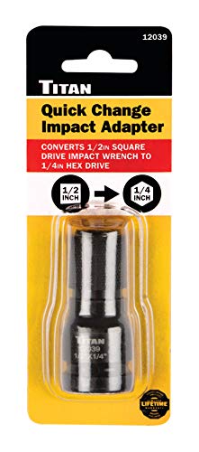 Titan 12039 1/2-Inch Drive to 1/4-Inch Hex Drive Quick Change Adapter