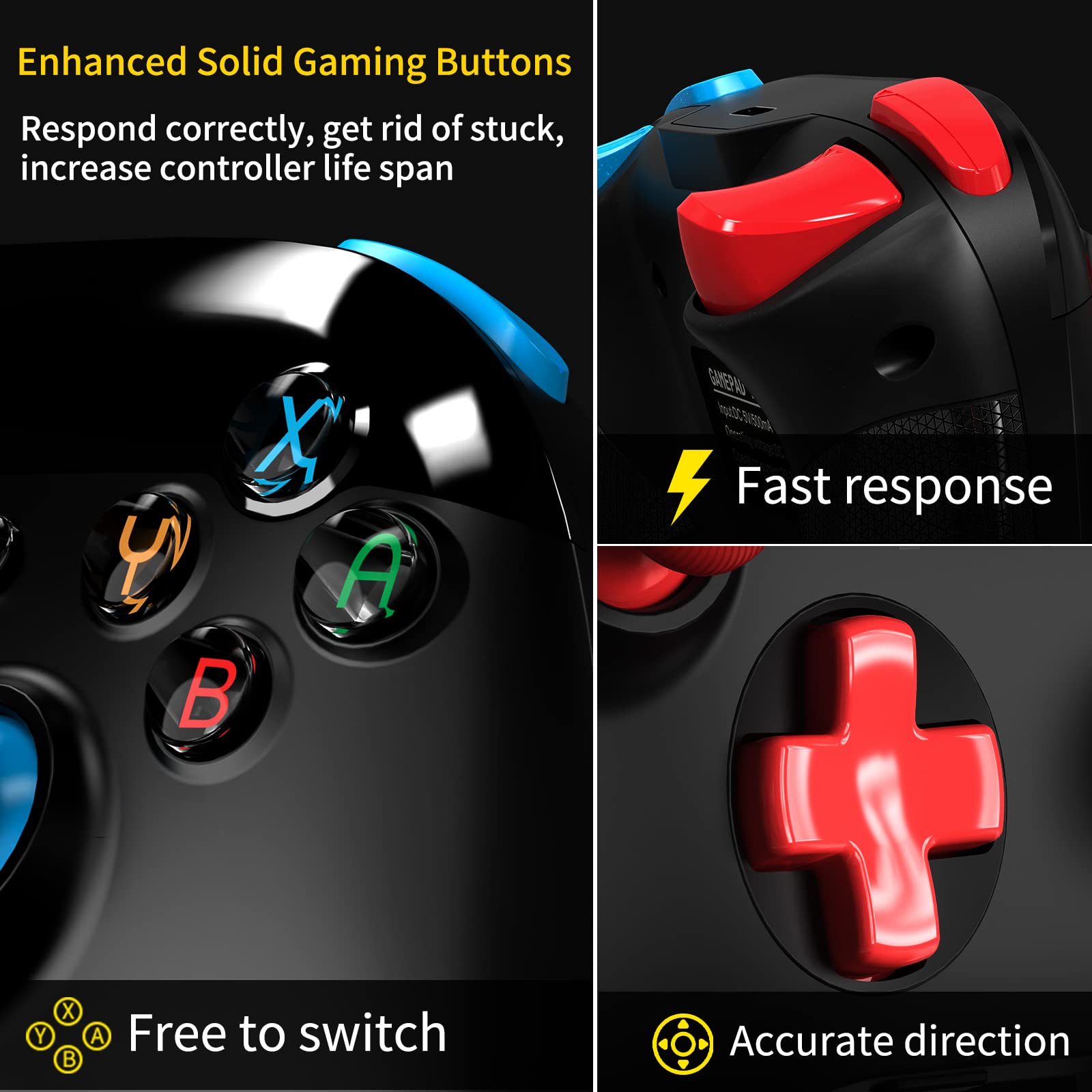 New Fi Switch Controller, Wireless Controller for Nintendo Switch/Lite with large battery,Precise Motion Control, Turbo, Vibration and Screenshot