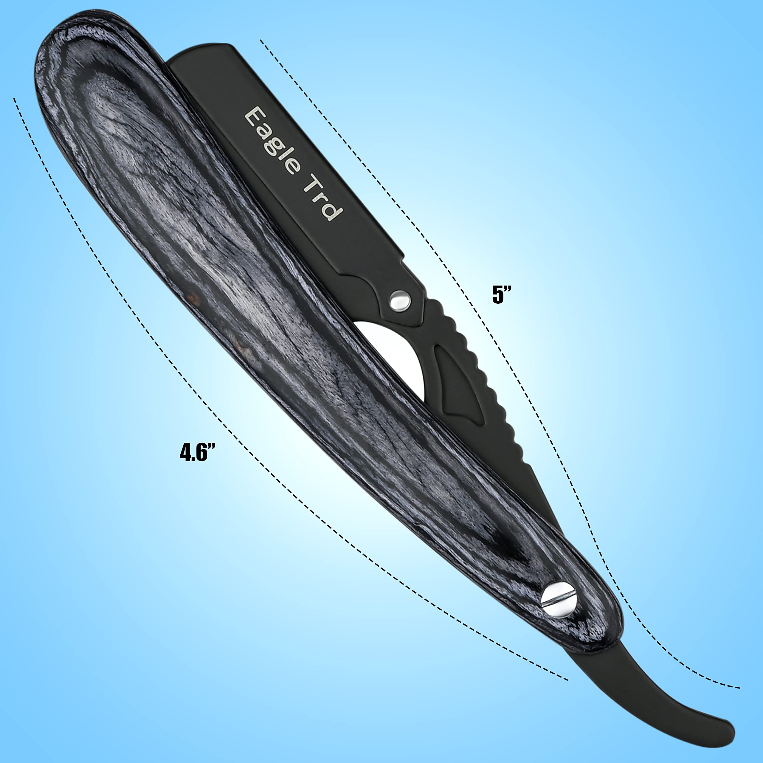 Straight Razor for Men, Blade Razors for Men (Matte Black)