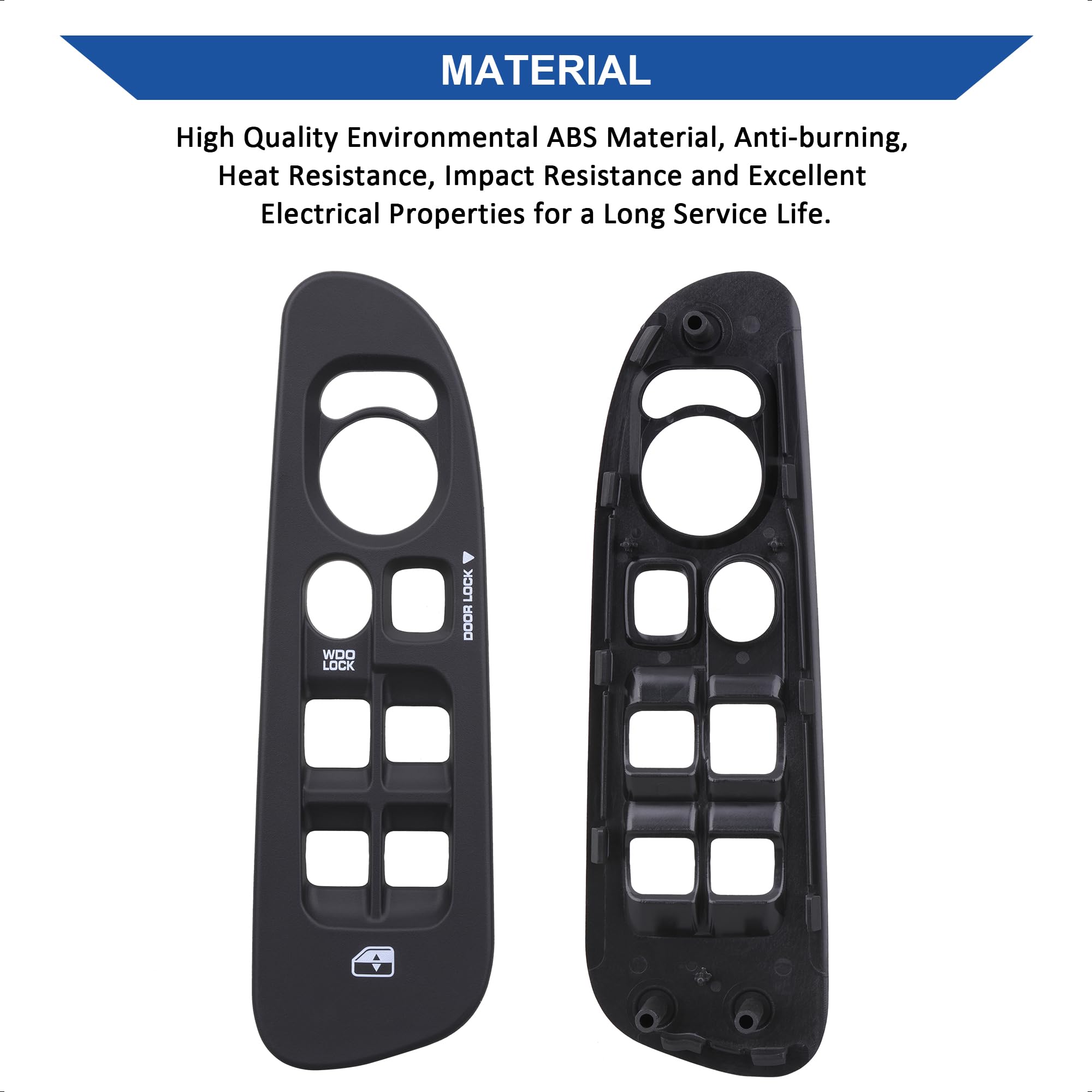 Master Power Window Switch and Bezel 56049805AB, Compatible with 2002-2009 Dodge Ram 1500 2500 3500, 2001-2004 Dodge Dakota, 01-03 Dodge Durango, 05-09 Dodge Sprinter, Replaces 68171680AA, 641-00653L
